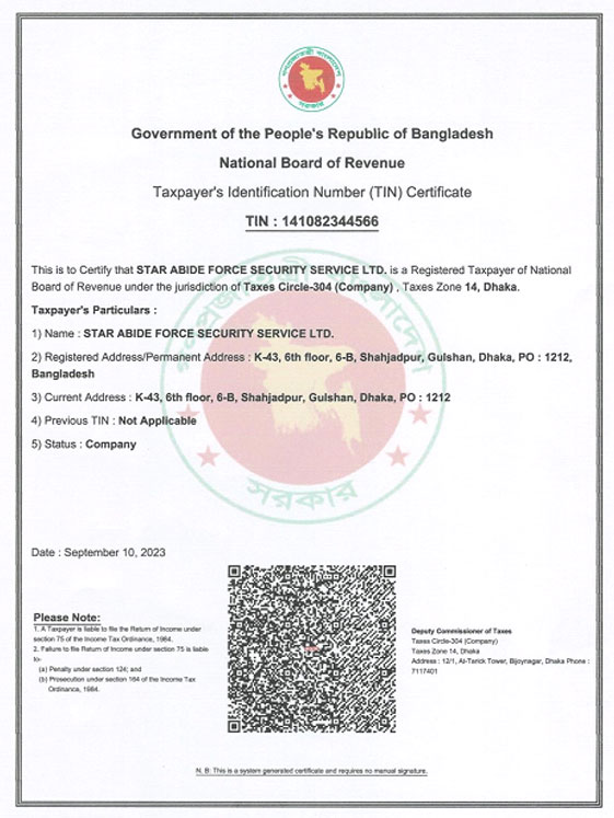 Certificates - Star Abide Force