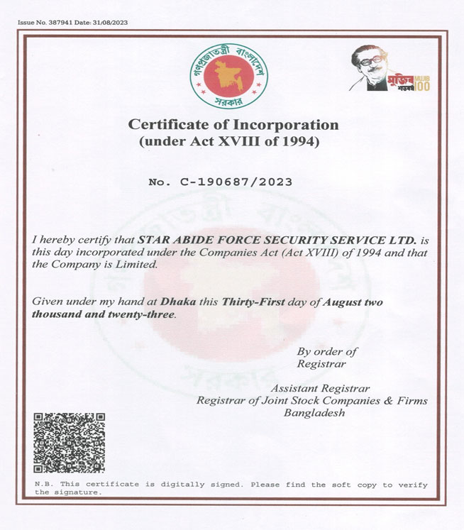 Certificates - Star Abide Force